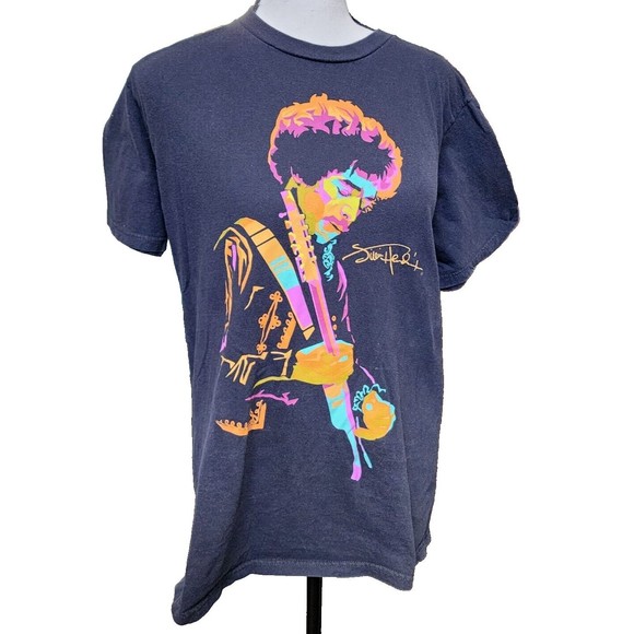 Shirts | Jimi Hendrix Black Tshirt Size Medium Neon Psychedelic Retro ...